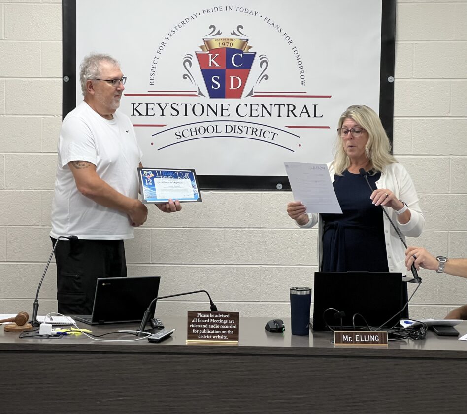 Knauff recognized for 12 years on KCSD board of directors by PSBA ...